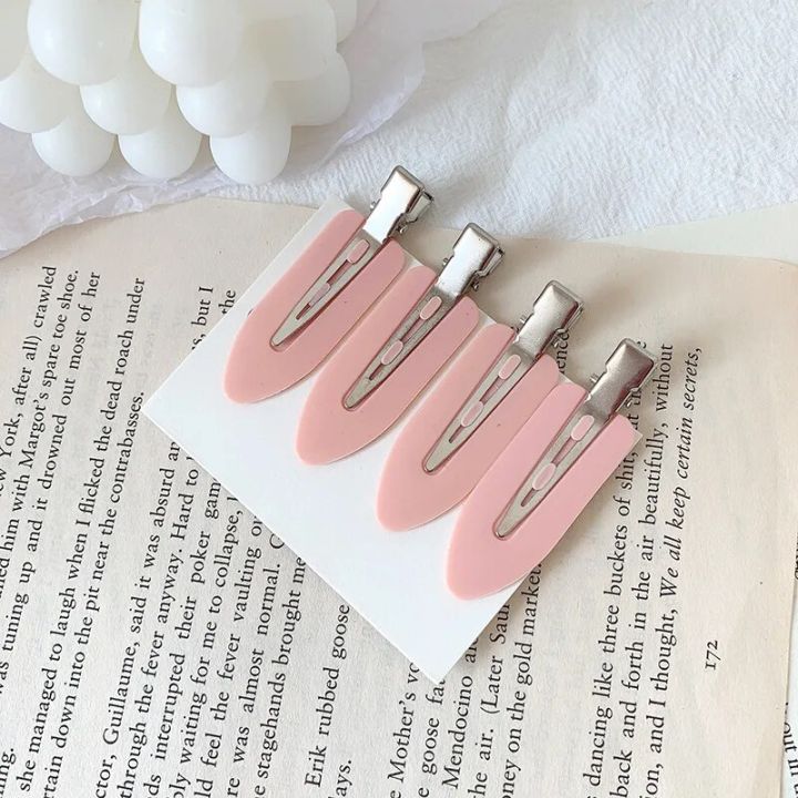 4pcs No Bend Seamless Hair Clips Side Bangs Fix Fringe Barrette Makeup ...