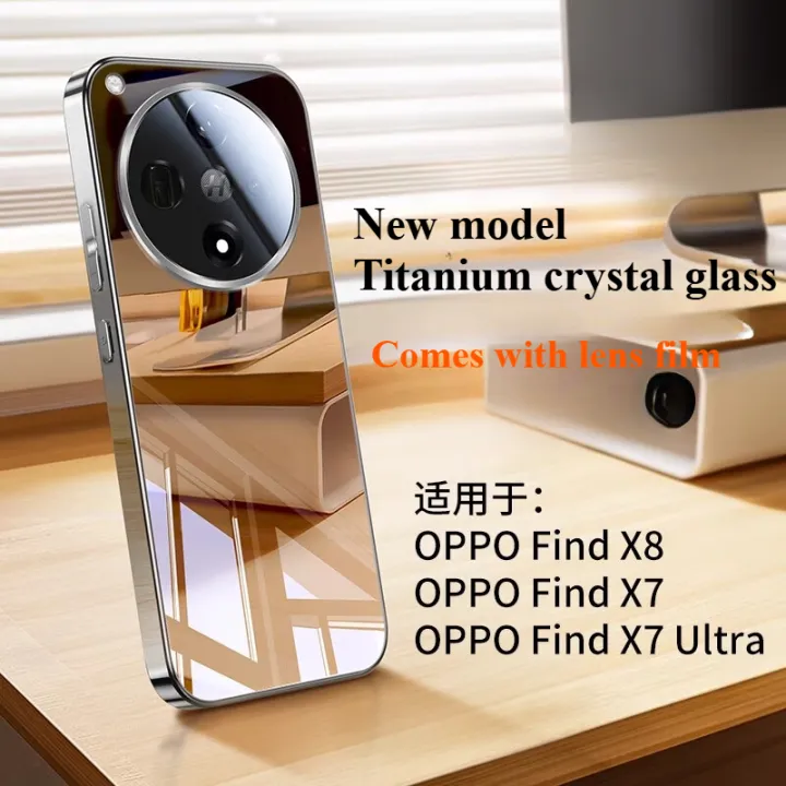 For OPPO Find x8pro Case new simple ice crystal glass back cover For ...