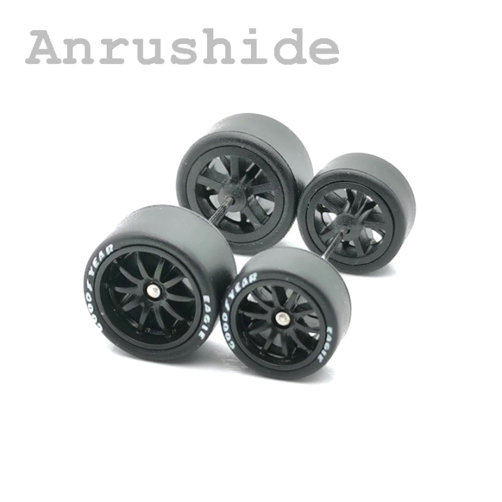 Anrushide 1 Set 1/64 Alloy Car Staggered Front Small Rear Large Wheel ...