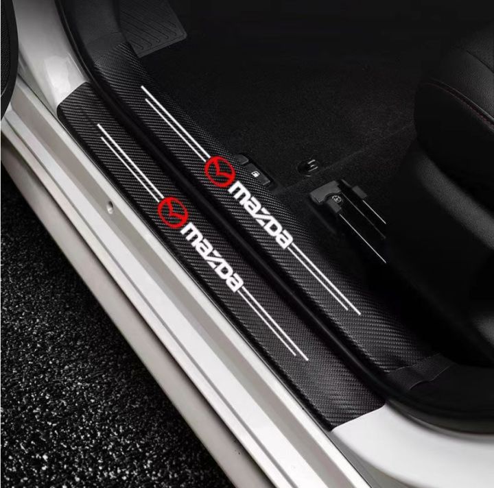 Carbon Fiber leather Threshold Protection Sticker Car Door Threshold ...