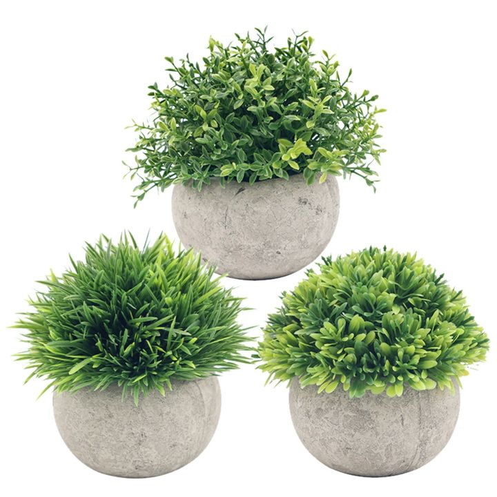 3 Pack Mini Artificial Plants Fake Green Grass Pot | Daraz.lk