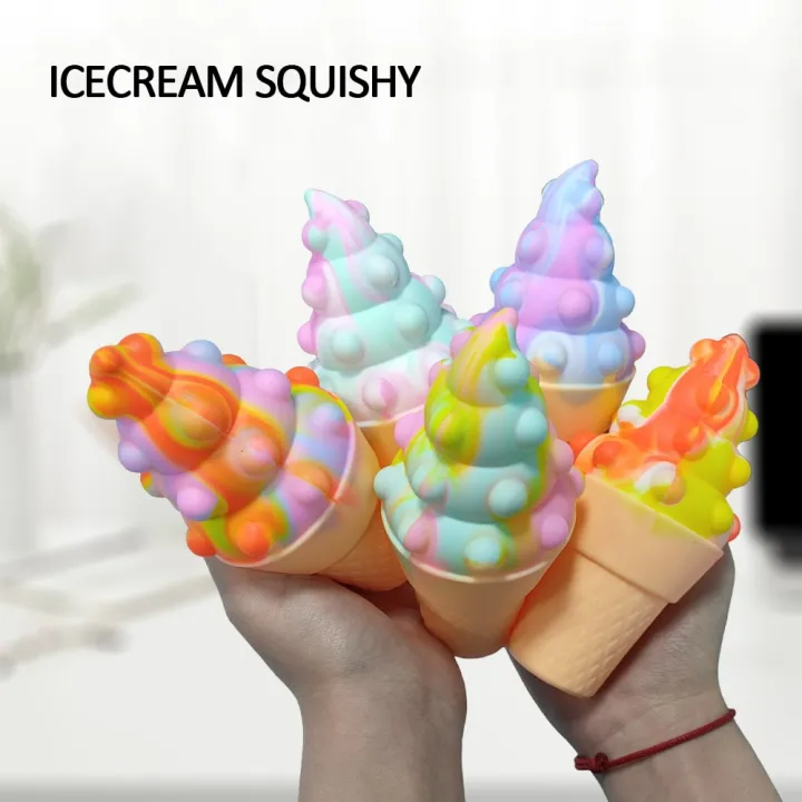 New Ice Cream Popit Squishy Fidget Toy Vent Sloth Hide Seek Stress ...
