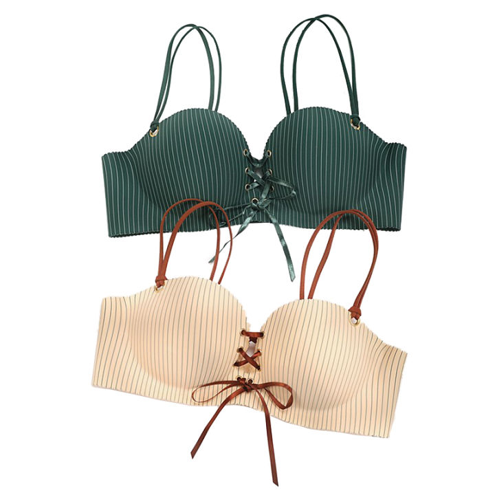 Fashion Stripe Bras Bandage Push Up Lingerie Women Bra Comfortable ...