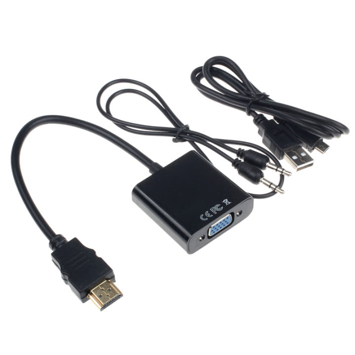 【VogueVenture】1080P HDMI to VGA With Audio Converter Adapter USB Power ...