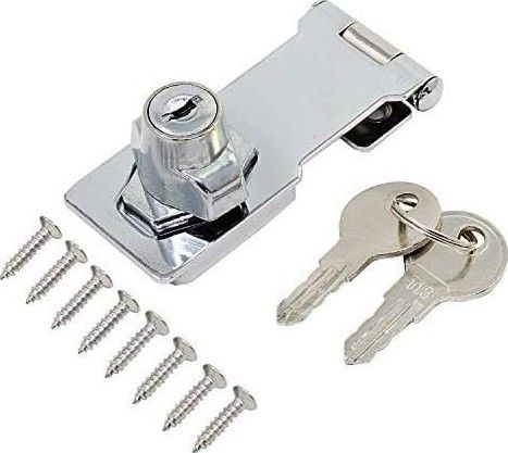 Heavy Duty Locking Hasp with Keys Padlock Cupboard Drawer Wooden Box ...