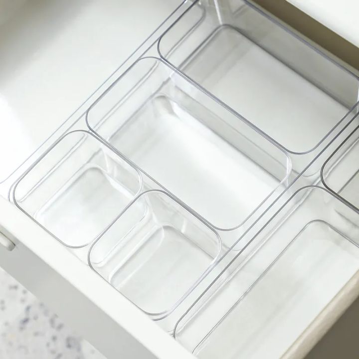 Transparent Box Storage Organizer Desk Plastic Storage Box Container ...