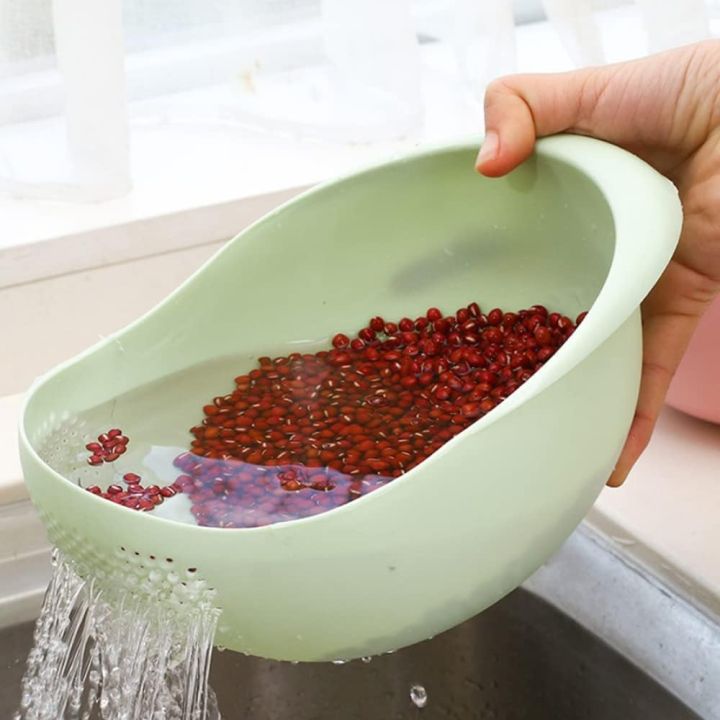 Rice Fruit Vegetable Washing Filter Strainer Basket Colander Sieve Bowl ...