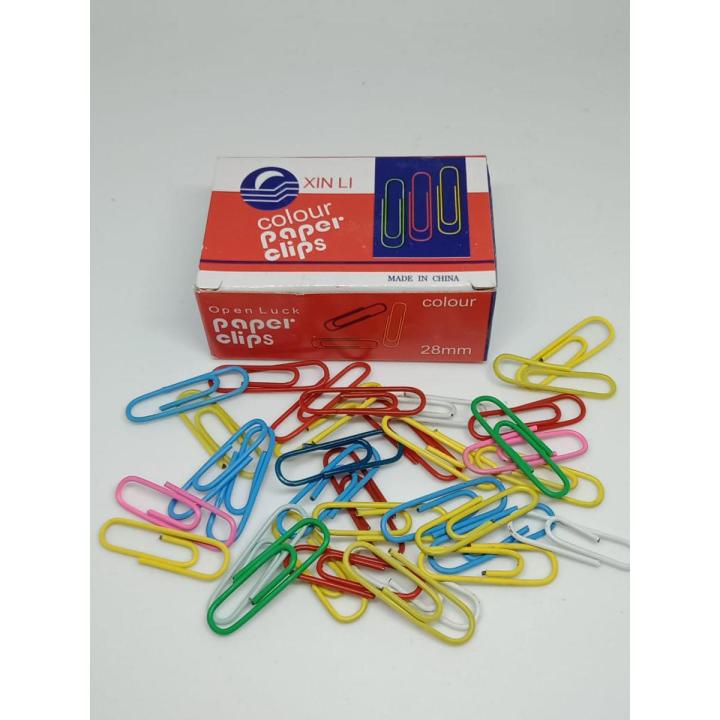 Paper Clips 28mm Plastic Colours 100 pcs x 5 pkts | Daraz.lk
