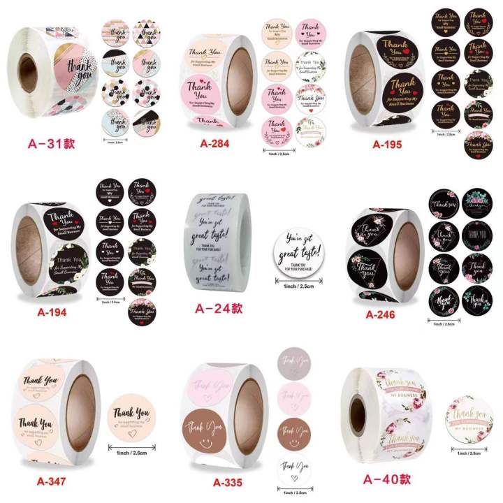 500 pcs/Roll Thank you sticker of self-adhesive label sealing packaging ...