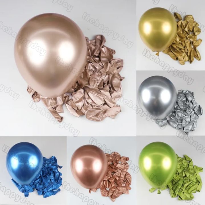 18/12/10/5inch Metal Balloons Chrome Metallic Latex Balloons For ...