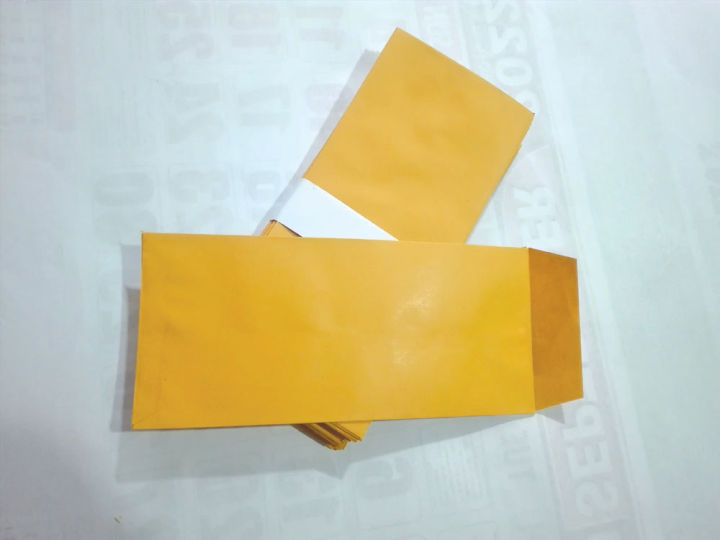 Envelopes - 9 x 4 - Yellow Imported Manilla Paper - Side Open | Daraz.lk