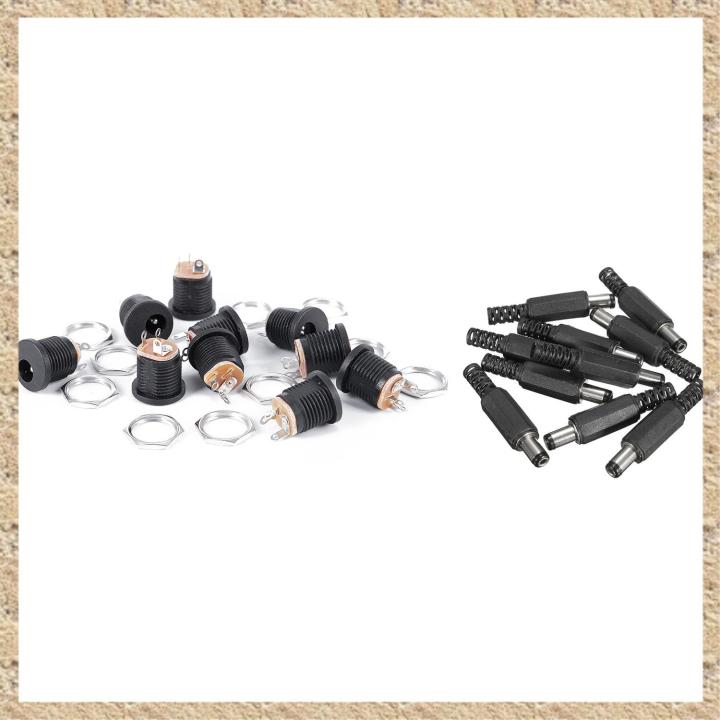 10Pcs 5.5X2.1mm Male Solder Dc Barrel Tip Plug Jack Straight Connectors ...