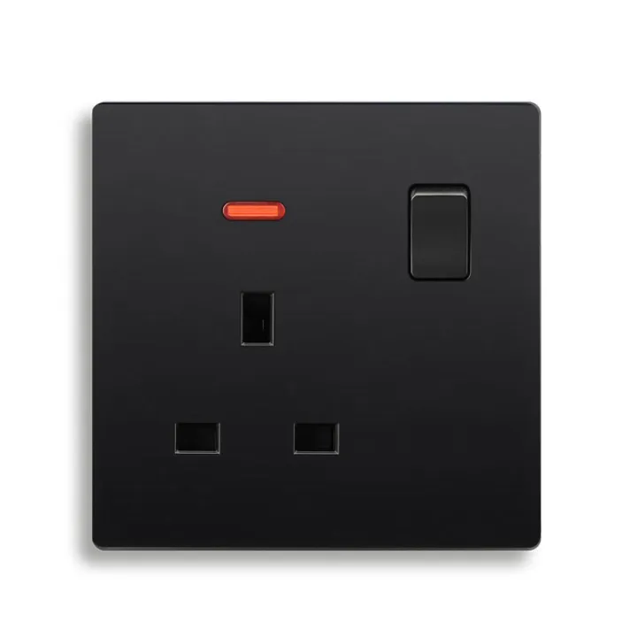 【LuxeGlow】UK Standard Power Socket 13A Dual USB Charger Ports 2.1A LED ...