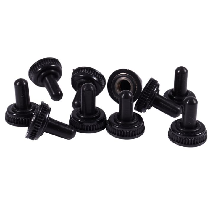 10 x Waterproof Toggle Switch Boot Cap Black Rubber Cover 6mm Diameter ...