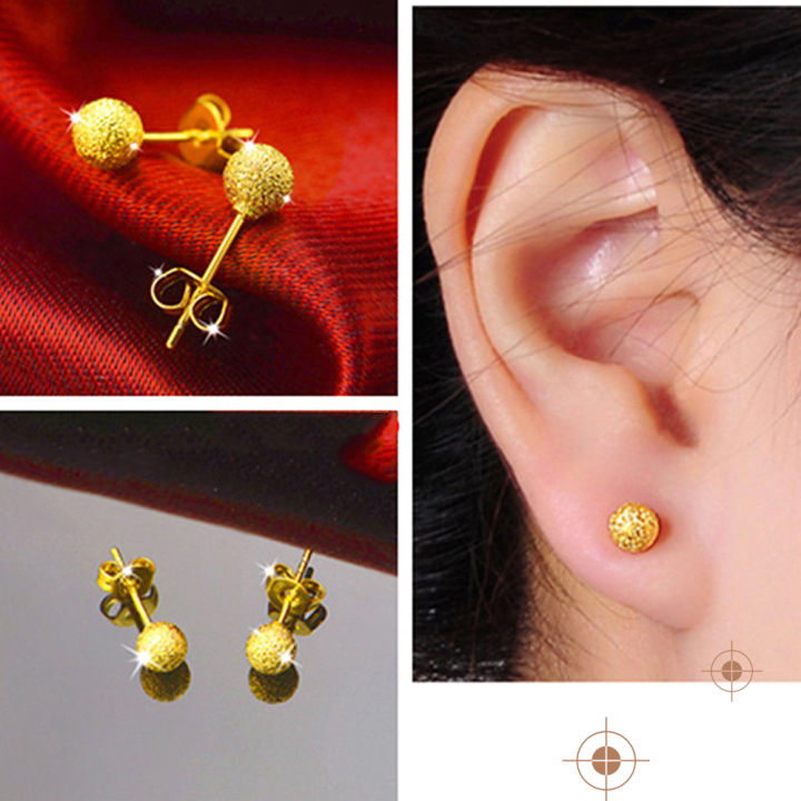 EB Saudi Gold Rose Hollow-out Ear Stud Fashion Female Simple Love Heart ...