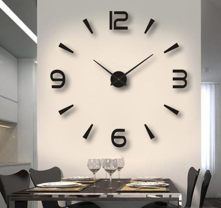 Frameless Diy Wall Mute Clock 3d Mirror Sticker Home Decor Wall Mute Clock 12-hour Display Wall ...