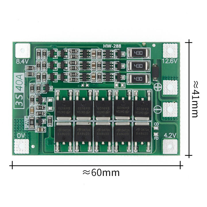 【YIYANGMAOYI111】3S 40A Lithium Battery Charger Lipo Cell Module BMS ...