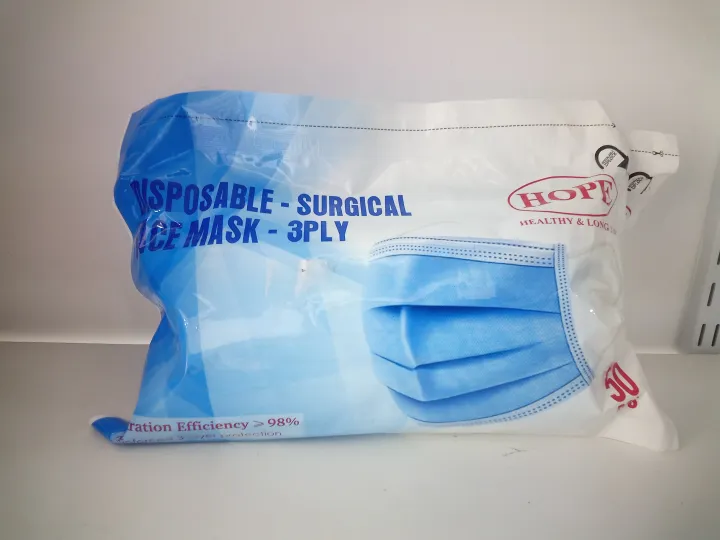 Surgical Safety Mask Pack - 3 ply - Blue - Ear loop - 50 Pieces | Daraz.lk