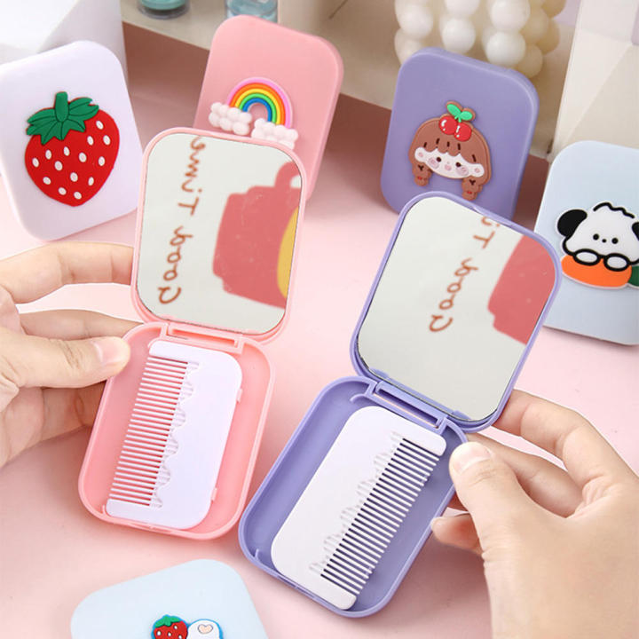Portable Makeup Mirror Cute Cartoon Double-Sided Lightweight Design ...