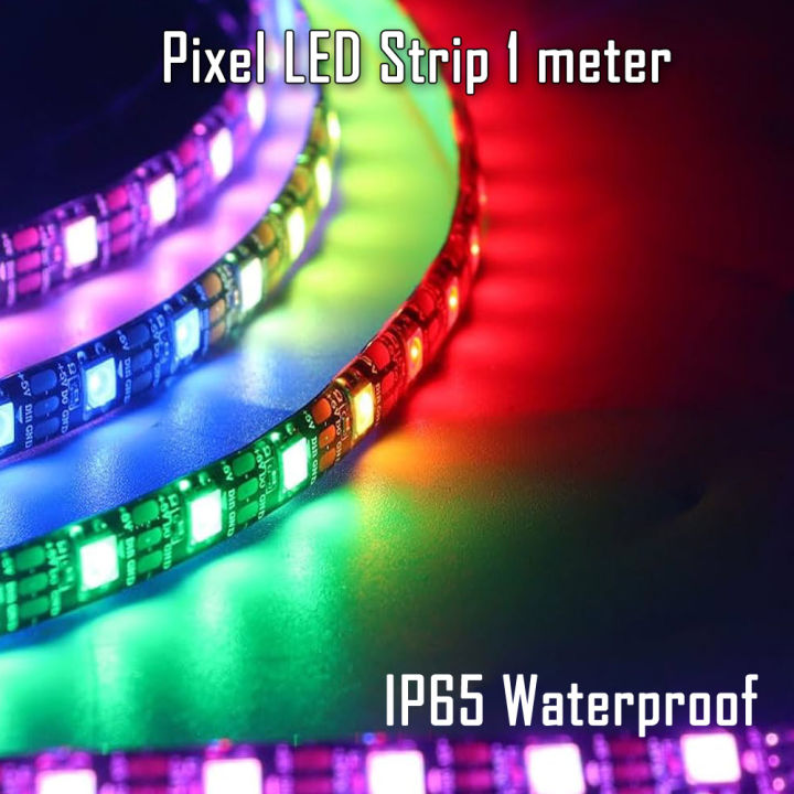 Pixel LED Strip 1 meter 60 LEDs WS2812B Individually Addressable IP65 ...