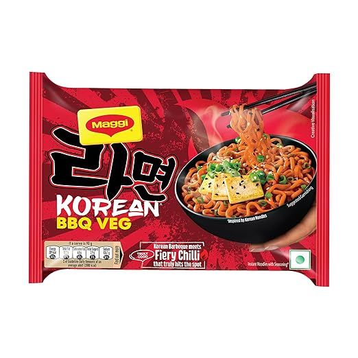 MAGGI Korean BBQ Veg Noodles, Easy to Cook Instant Noodles, 90 g(FROM ...
