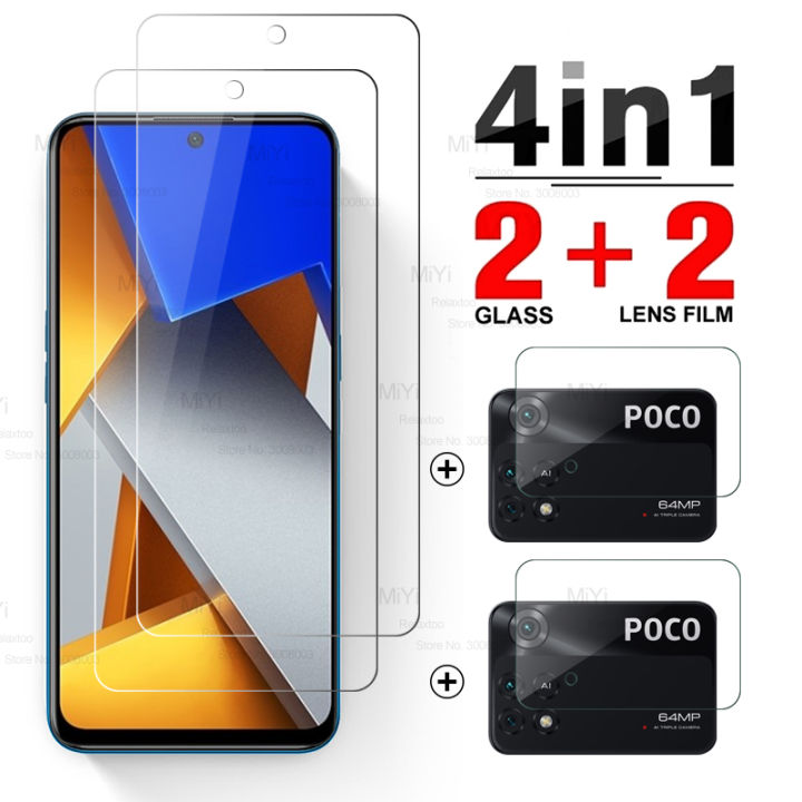 4in1 Protective Glass for Xiaomi Poco M4 Pro 4G Camera Glass Pocco Poko ...