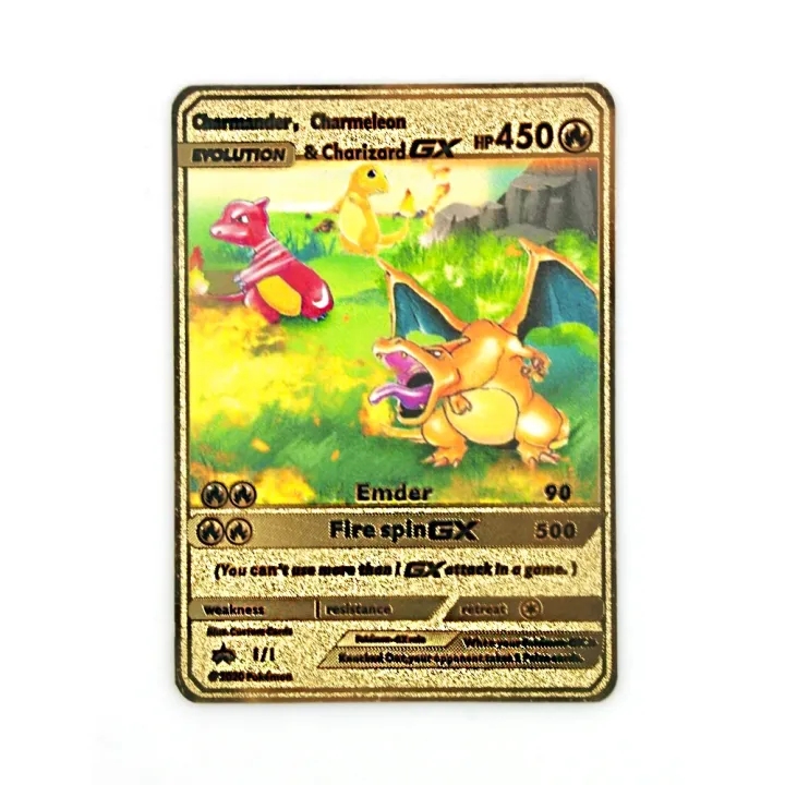 【VA VA VOOM】Newest Pokemon Vmax V GX EX Shiny Gold Metal Card Game Tag ...