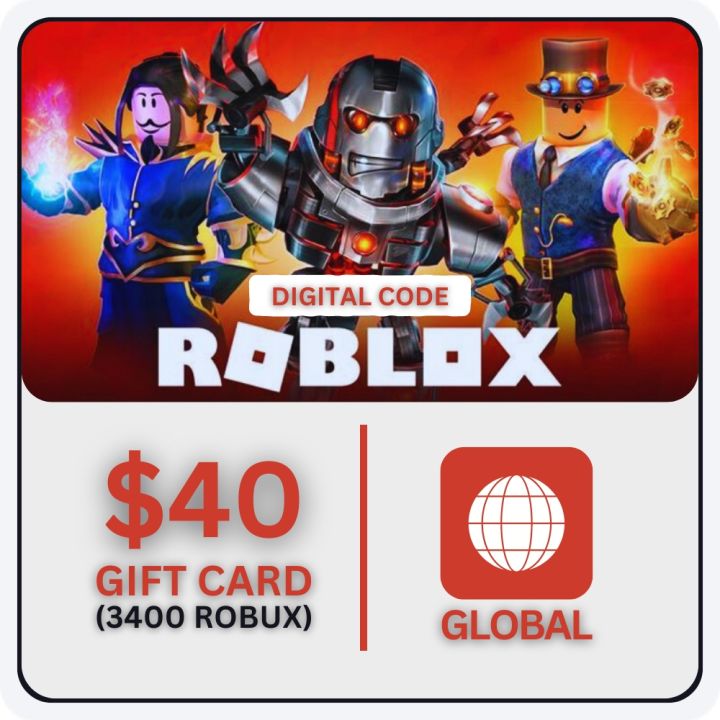 Roblox Gift Card - 40 USD (Global) - 3400 ROBUX | Daraz.lk
