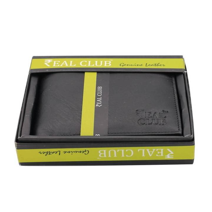 100% Leather Real Club Wallet - Black | Daraz.lk