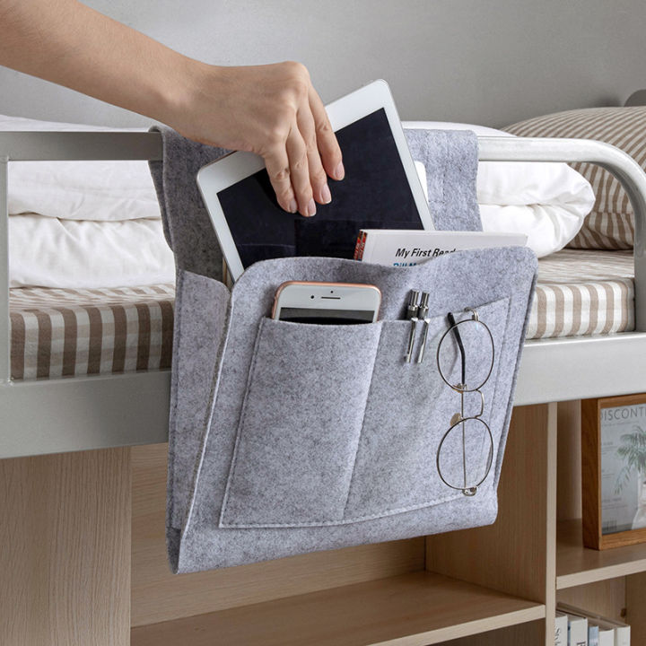 Felt Bedside Storage Organizer Bed Sofa Side Pouch Hanging Bag Anti ...