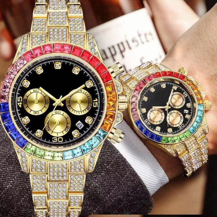 Qingwen Fake Three-Eye Stylish Colored Diamond Calendar Diamond ...