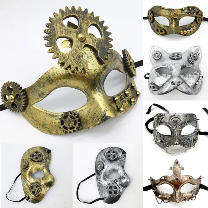 Cosplay Mask Vintage Steampunk Phantom Masquerade Ball Half Face Mask ...