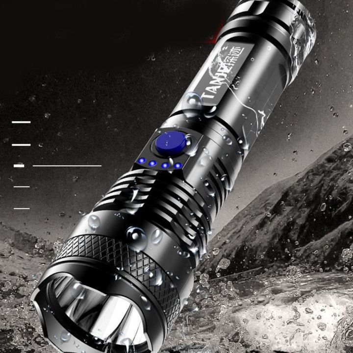 LED Flashlight Super Bright Long-Range USB Charging Torch Powerful ...