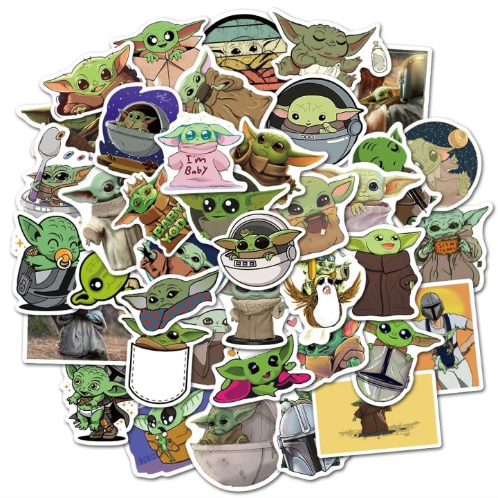 10/50PCS Baby Yoda Stickers Disney Movie Star Wars The Mandalorian Toy ...