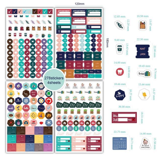 6/4 Sheets Cash Envelope Label Sticker Budget Cash Envelope System ...
