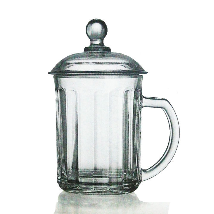 Red Cherry Glass Teacup With Lid ,& Handle 350ML | Daraz.lk