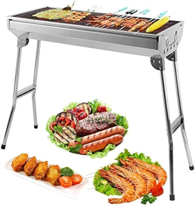 Portable BBQ Grill / BBQ Machine Portable Stainless Steel Large | Daraz.lk