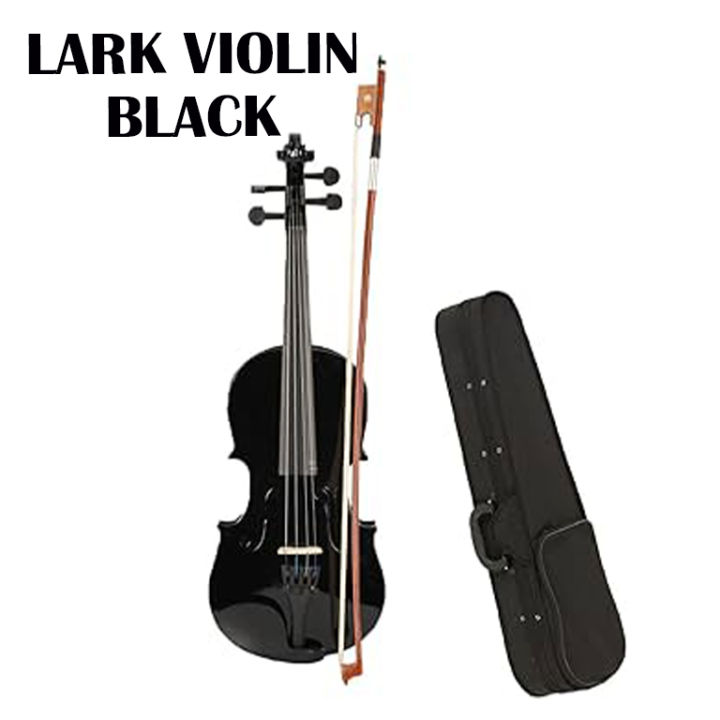 Lark Violin - Black Colour 4/4 Full Size Basswood Acoustic Violin ...