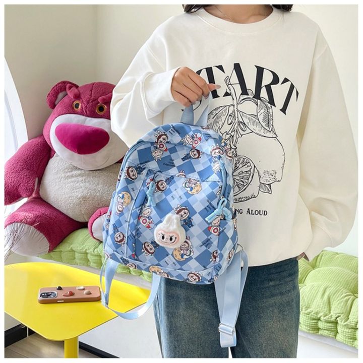 Cute Cartoon Labubu Backpack POP MART Large Capacity Shoulder Bags ...
