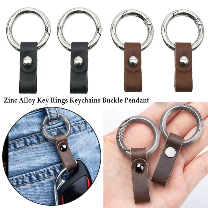 Zinc Alloy Key Rings Keychains Buckle Pendant Super Lightweight Cowhide ...