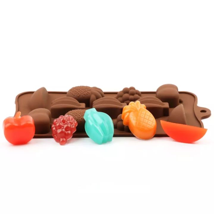 Silicone Chocolate Mold Food Grade Silicone 3D Fruit Pattern 11 Holes ...