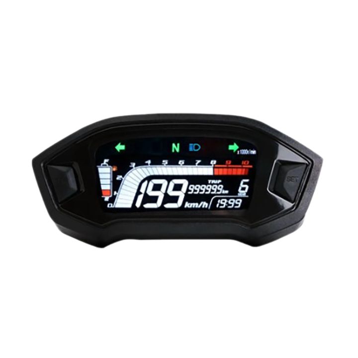 Motorcycle LCD Odometer LED Adjustable Speedometer for 1,2,4 Cylinder ...