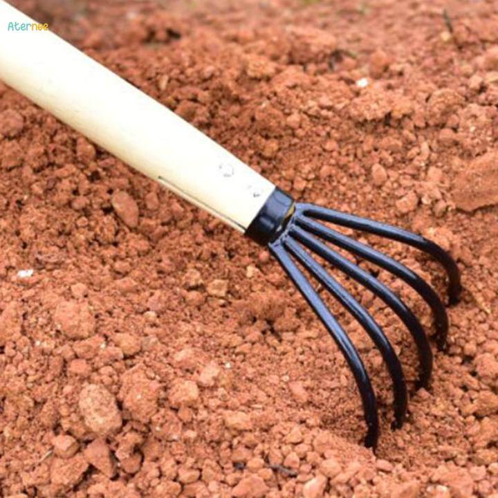 5 Tines Garden Rake Portable Lightweight Claw Rake Garden Hand Rake ...