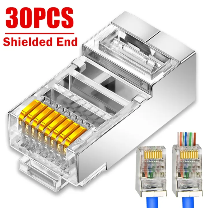 1/10/30Pcs RJ45 Connector CAT7 CAT6 CAT5 Pass Through Modular Plugs ...
