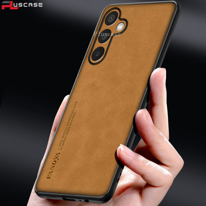 PlusCase for Samsung Galaxy M15 / F15 5G Soft Frame PU Leather Slim ...
