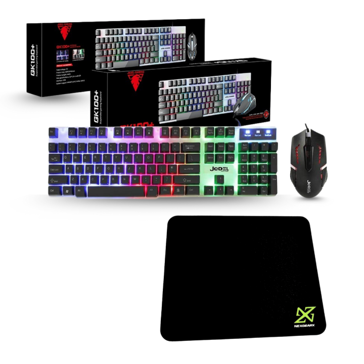 RGB Keyboard, Mouse, Twolf TF-200 Gaming Bundle + Turbogear TC09 Gaming ...