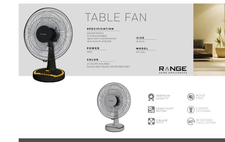 RANGE CHINA TABLE FAN - RTF-030 | Daraz.lk