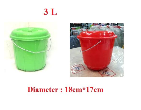 3L Plastic-Bucket-With-Steel-Handle-3Ltr | Daraz.lk