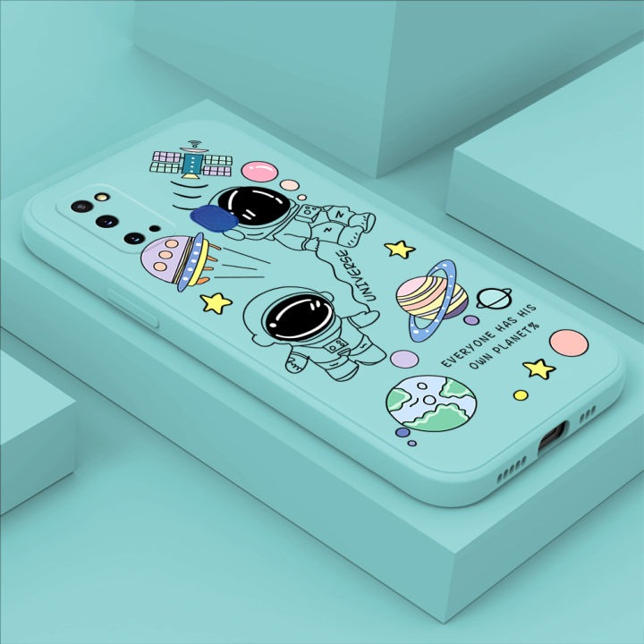 Hontinga for Samsung Galaxy M31 Case NASA Earth Planet Astronaut Phone Case Square Edge Pattern ...