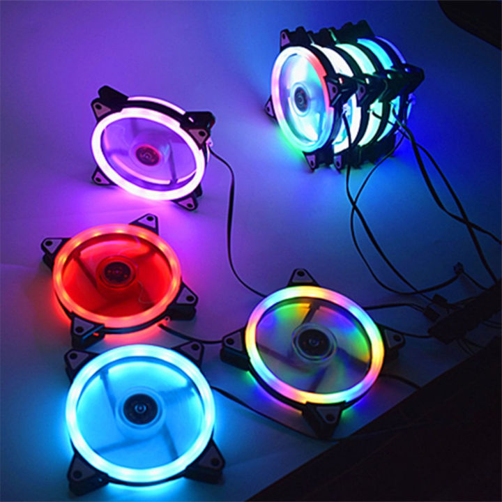 120mm 4pin Rgb Case Cooling Fan Colorful Blue-red-white Fluid Bearing ...